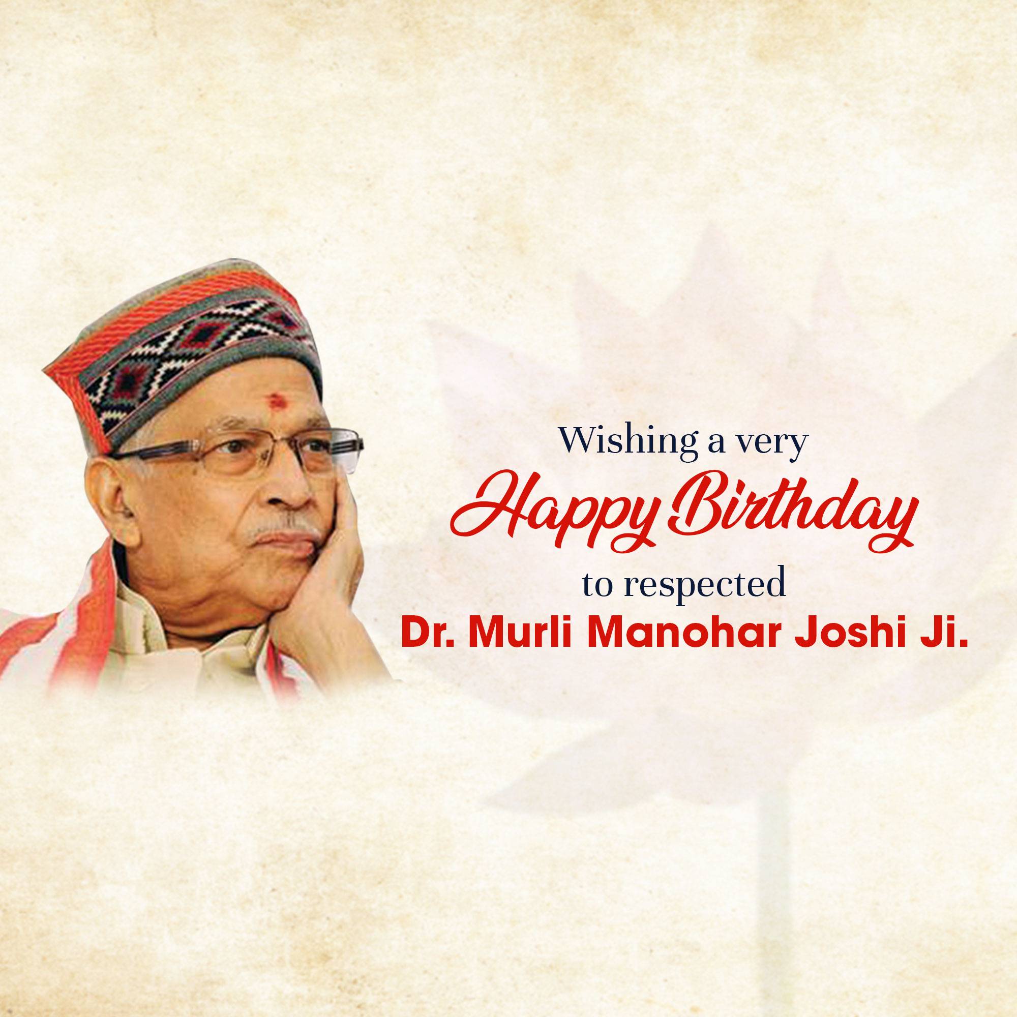 Murli Manohar Joshi Birthday Wishes Images And Poster Download